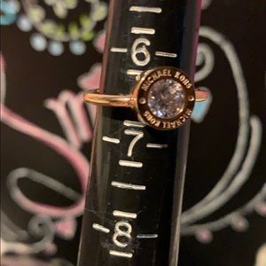 Michael Kors | Jewelry | Michael Kors Logo Ring Size 65 Rose Gold ...